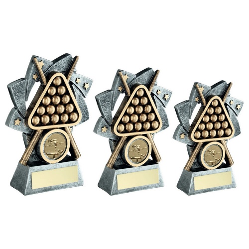Snooker Pool Star Spiral Trophy with Base Plaque - Awards Trophies Supplier